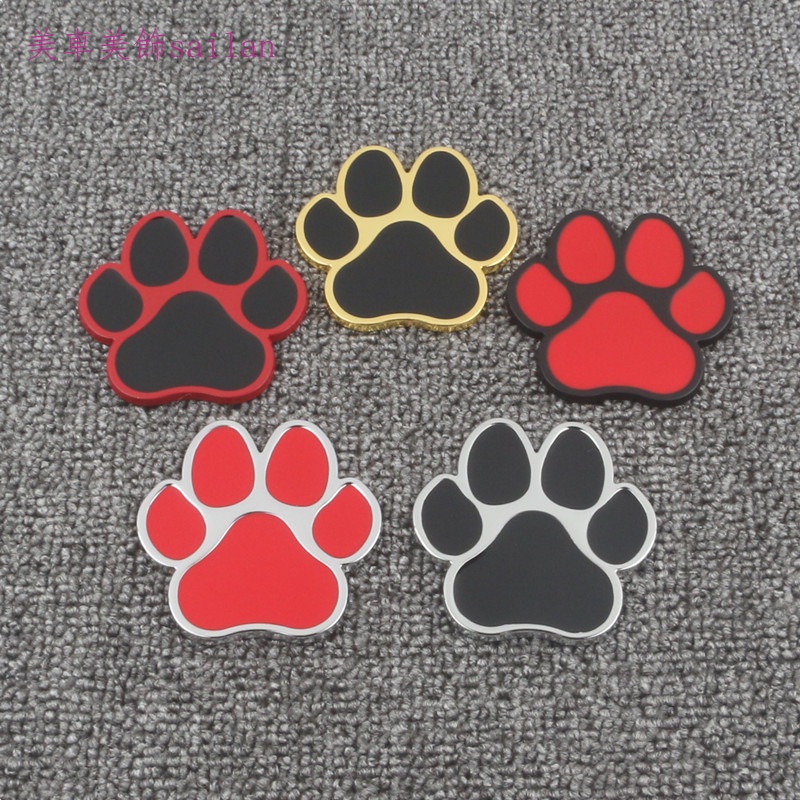 [Footprint Car Sticker] Cartoon Metal Bear Paw Car Sticker Car Fun Cute ...