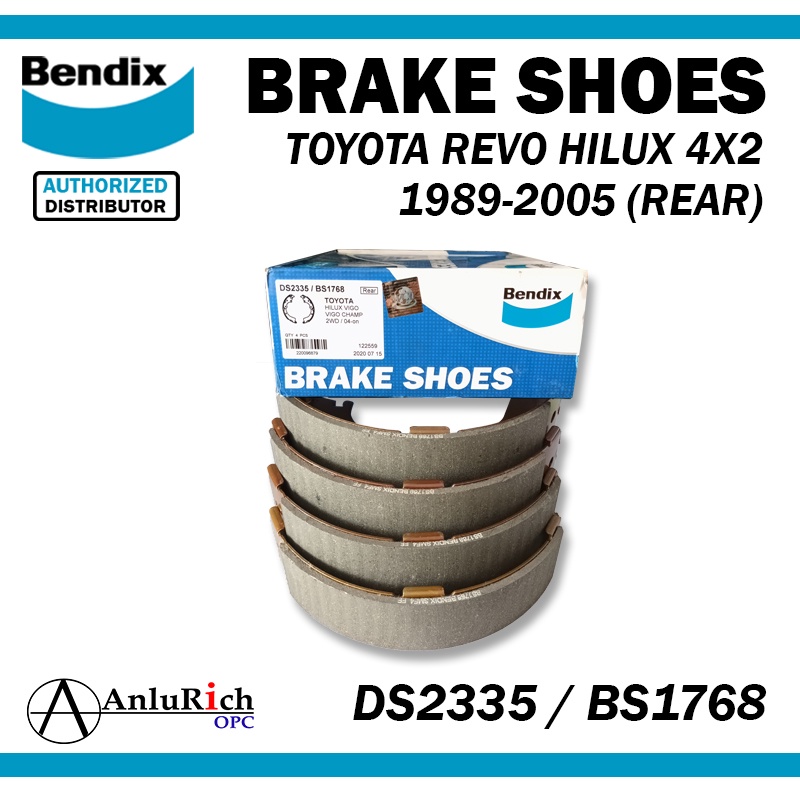 BENDIX BRAKE SHOE SET (REAR) for TOYOTA REVO HILUX 4X2 1989-2005 DS2335 / BS1768 | Shopee ...