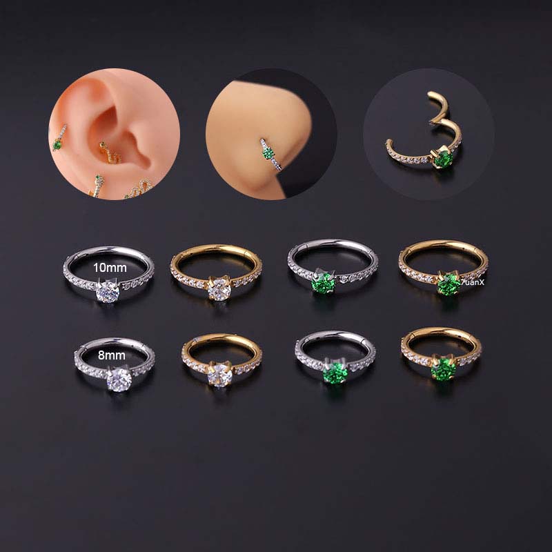 1 Piece 8mm/10mm Hoop Cartilage Earrings Titanium Steel Ear Pinna Helix ...