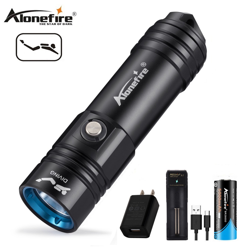 Alonefire Dv76 Super Bright Diving Flashlight L2 Led Ipx8 Highest ...
