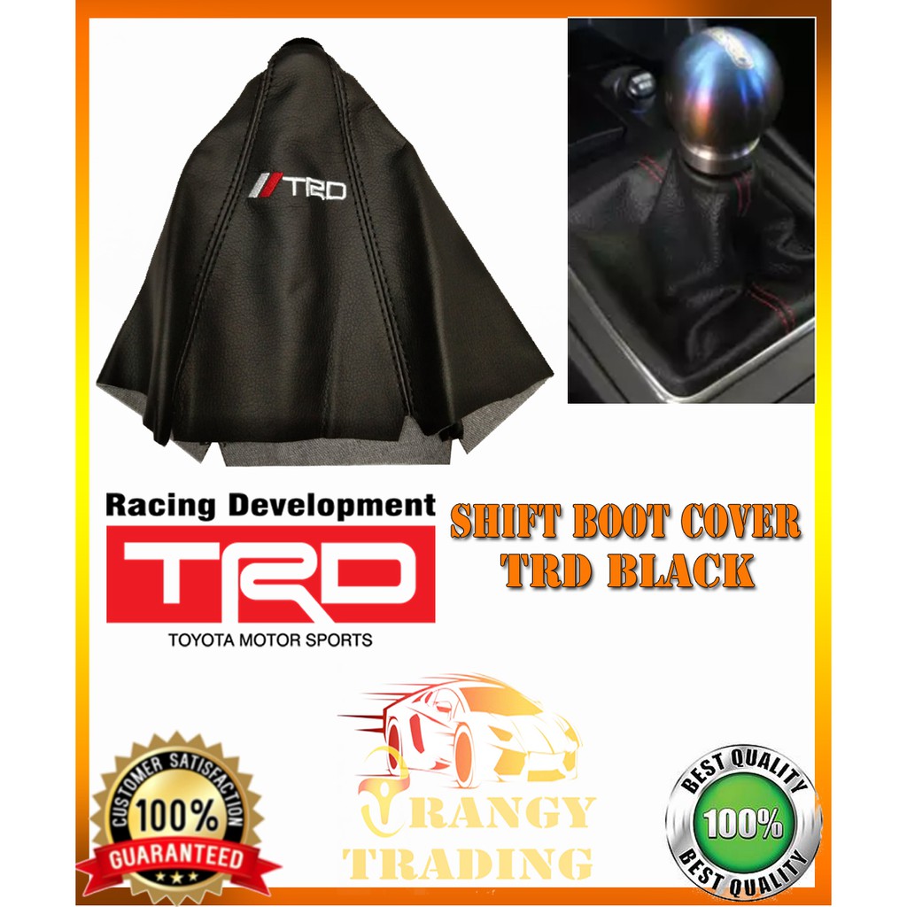 Universal Leather TRD Shift Boot Cover Black (Car Accessories) | Shopee ...
