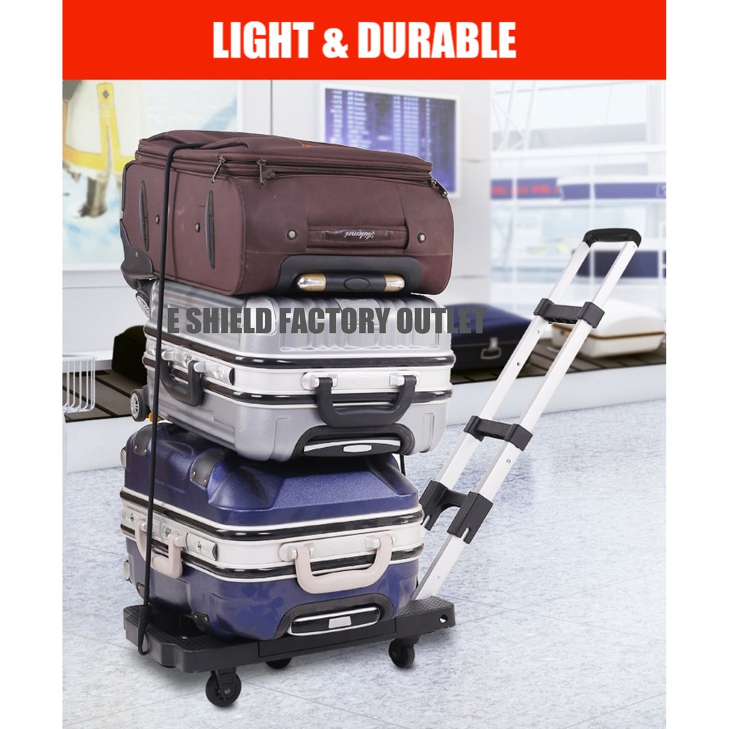 70kg Portable Foldable Aluminum Trolley Mini Hand Truck Shopping Cart ...