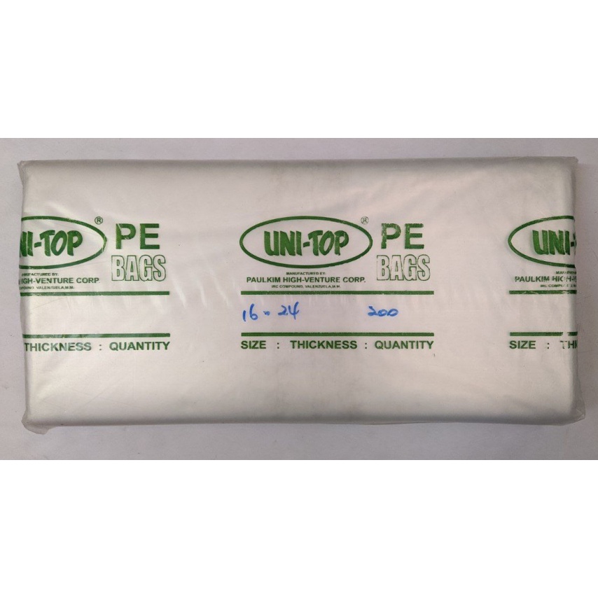 16x24 02 PE plastic UNITOP 200pcs | Shopee Philippines