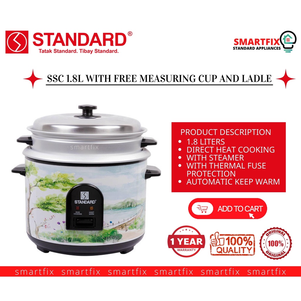Standard Rice Cooker with Steamer SSC 1.8L with free measuring cup and ...