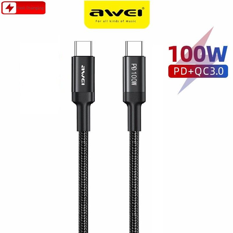 Awei CL-117T PD100W Type-C To Type-C Super Fast Charging Cables ...