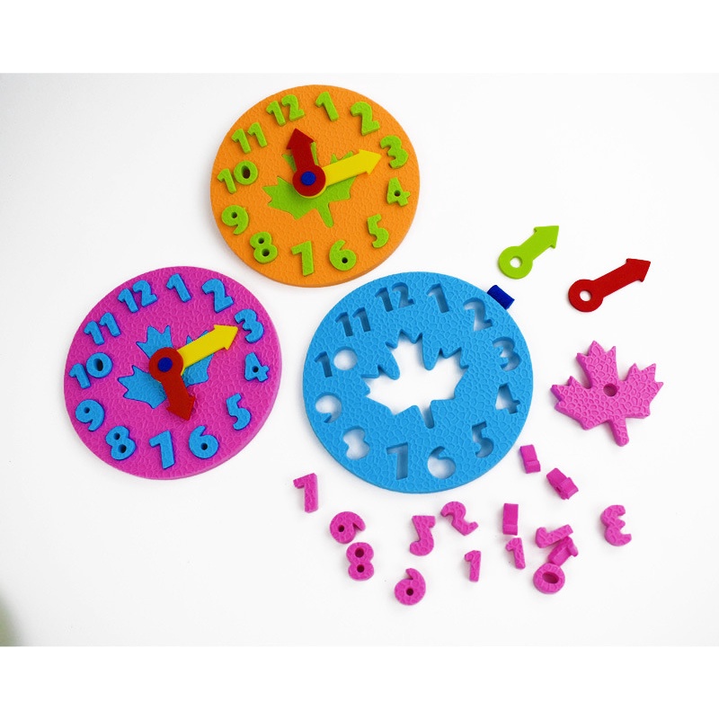 Number Sorting Clock Teaching Time Blocks Puzzle Early Learning ...