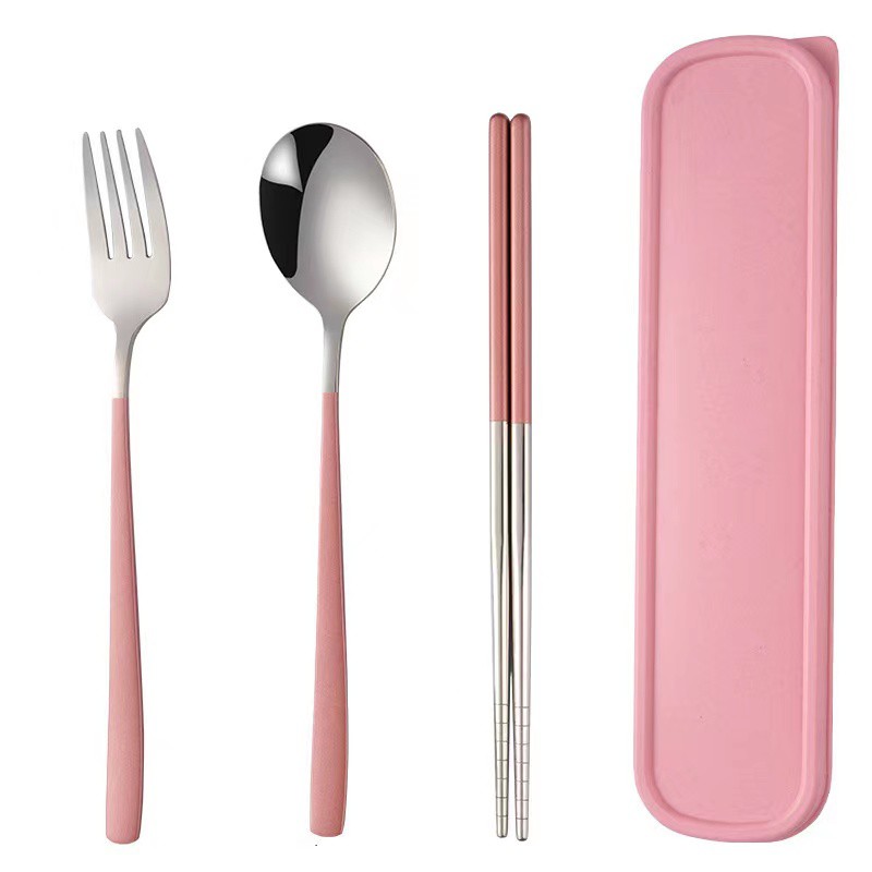 Korean style Portable 304 stainless steel cutlery set simple cutlery ...