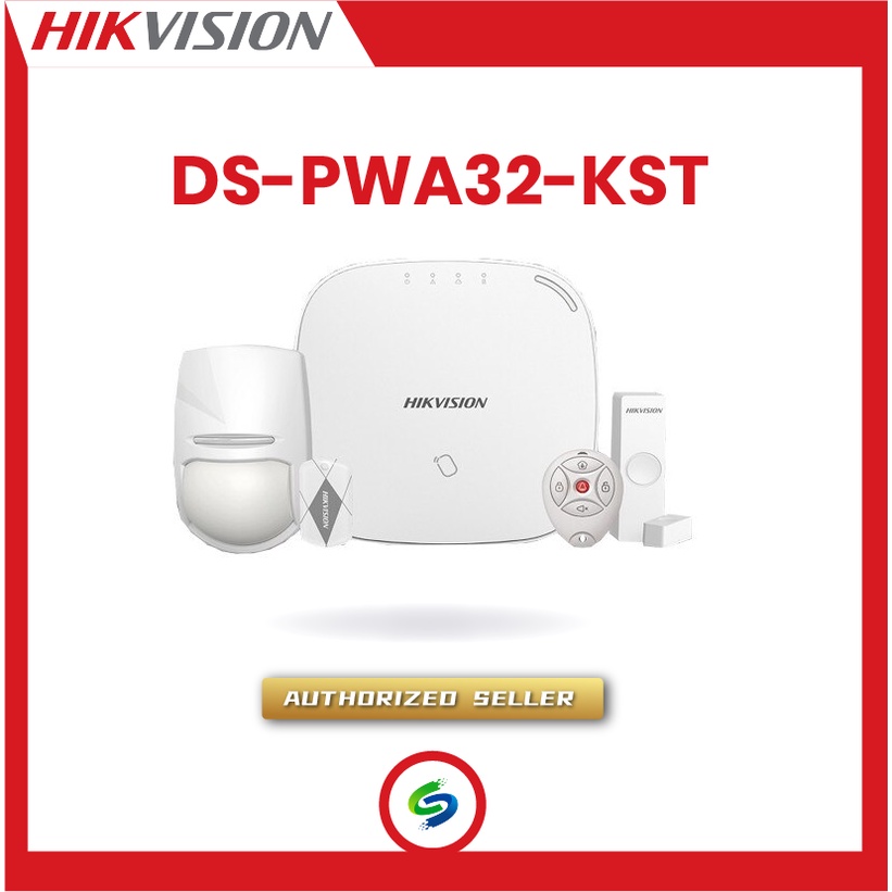 STEQ Hikvision DS-PWA32-KST 433MHz Wireless Control Panel Kits with keyfob and IC Cards (3G/4G ...