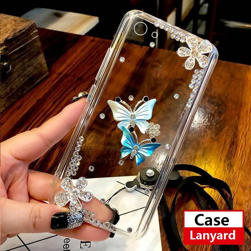 Case Glitter Kristal Bunga Butterfly Cover for Samsung Galaxy S21 Ultra S22 S20 Fe Note 20 Note ...