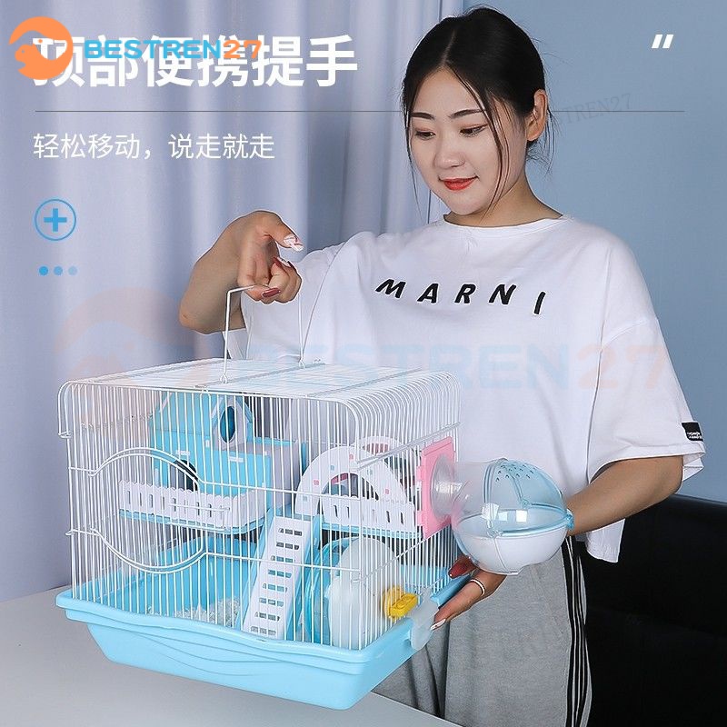 Hamster Cage With Accessories Two-Floor Platform Super Large Basic Anti ...