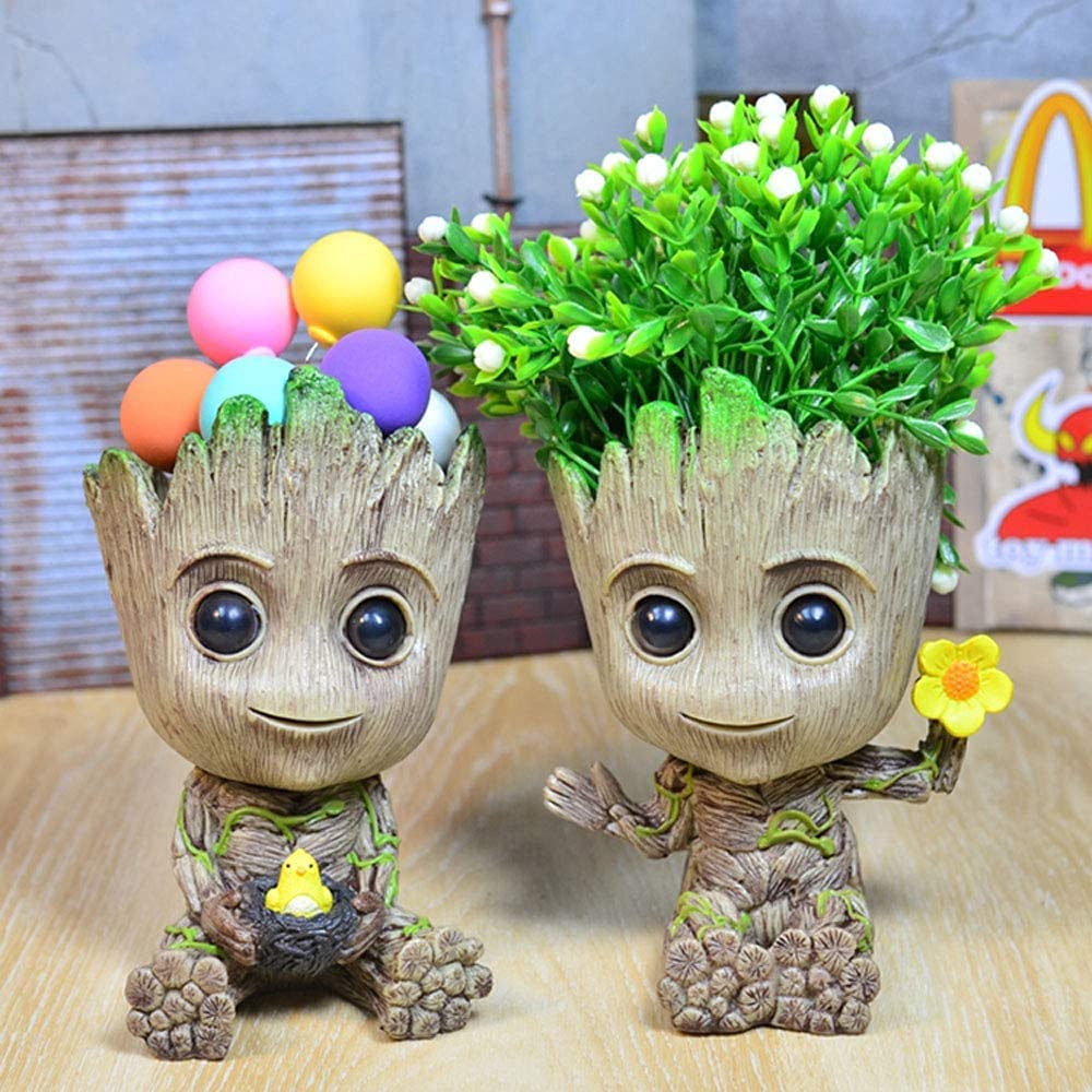 Movie Guardians of the Galaxy Cute Groot Figure Flower Pot Anime Tree ...