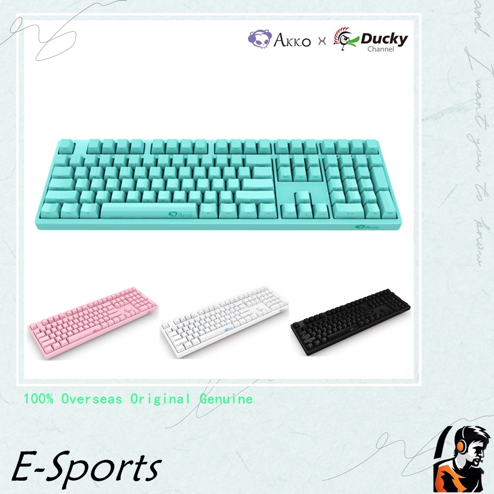Akko X Ducky 3108 PBT Side Engraved Mechanical Keyboard(PINK/BLACK ...