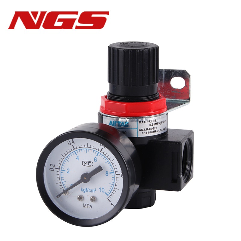 AR2000 G1/4 Mini Air Pressure Regulator Adjustable Pneumatic Reducing Valve With Gauge For ...