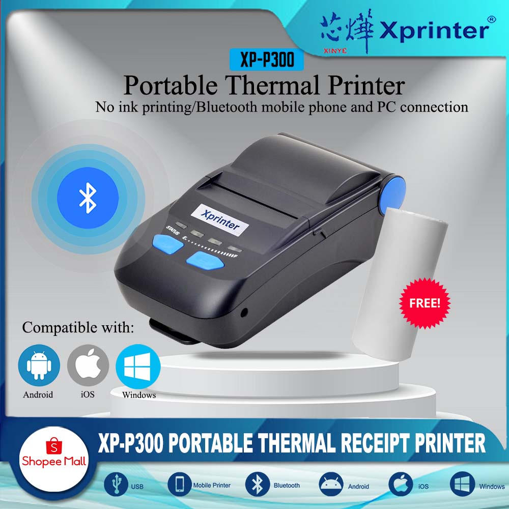 Xprinter XP-P300 Mobile Thermal Receipt Printer Usb + Bluetooth ...