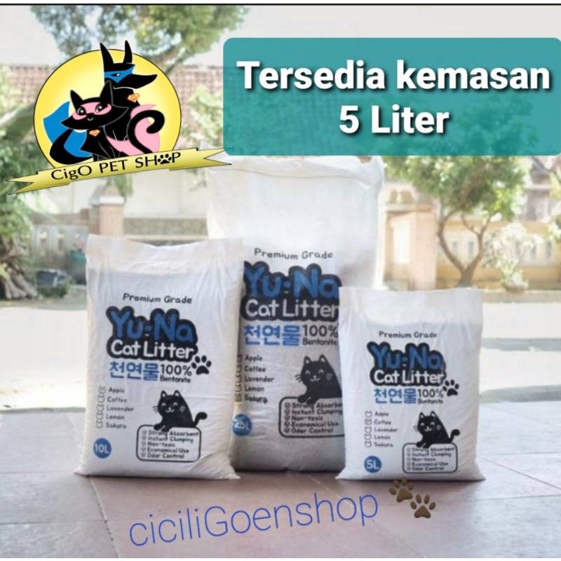 Yuna 5 liter 5L lump scented cat litter Brand Yu-Na cat litter premium ...