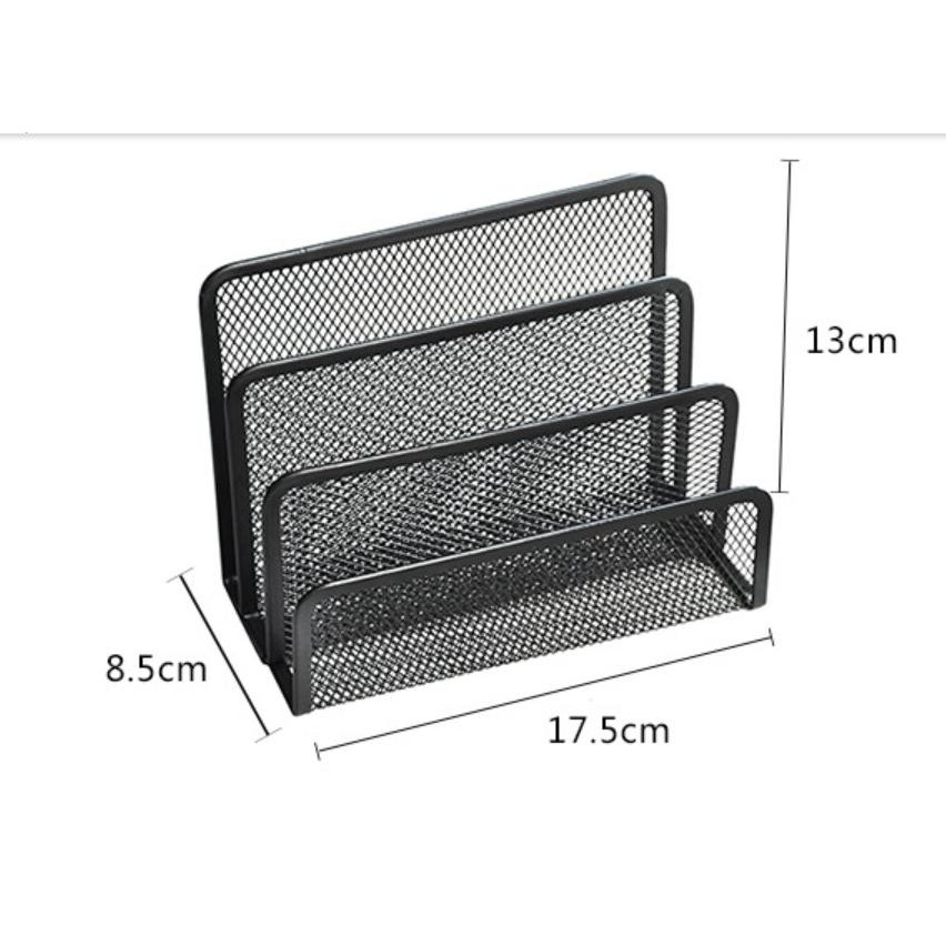 Black Metal Mesh Office Desk Organizer Set File Tray/Three columns file ...