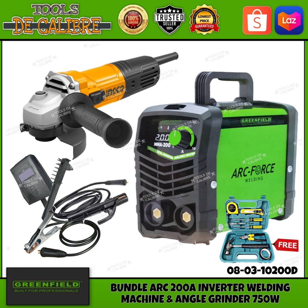 GREENFIELD ARC 200A Inverter Welding Machine 08-03-10200D & Angle ...