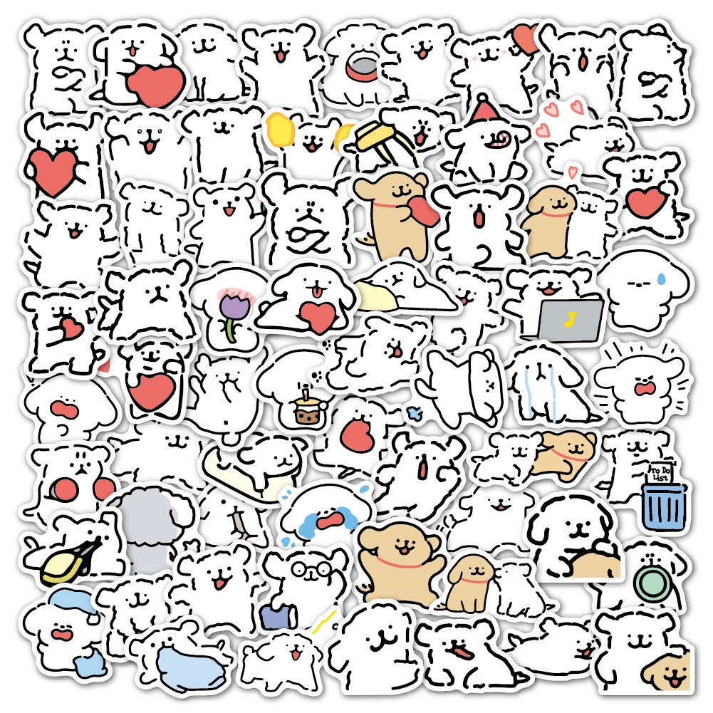 66 pcs Cute Maltese Dog Cartoon Waterproof PVC Stickers | Shopee ...