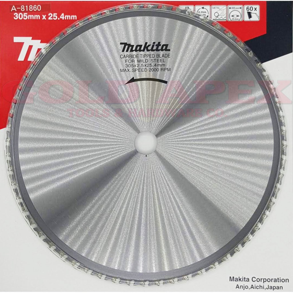 Makita A-81860 TCT Circular Saw Blade for Mild Steel 12"x60T (for ...