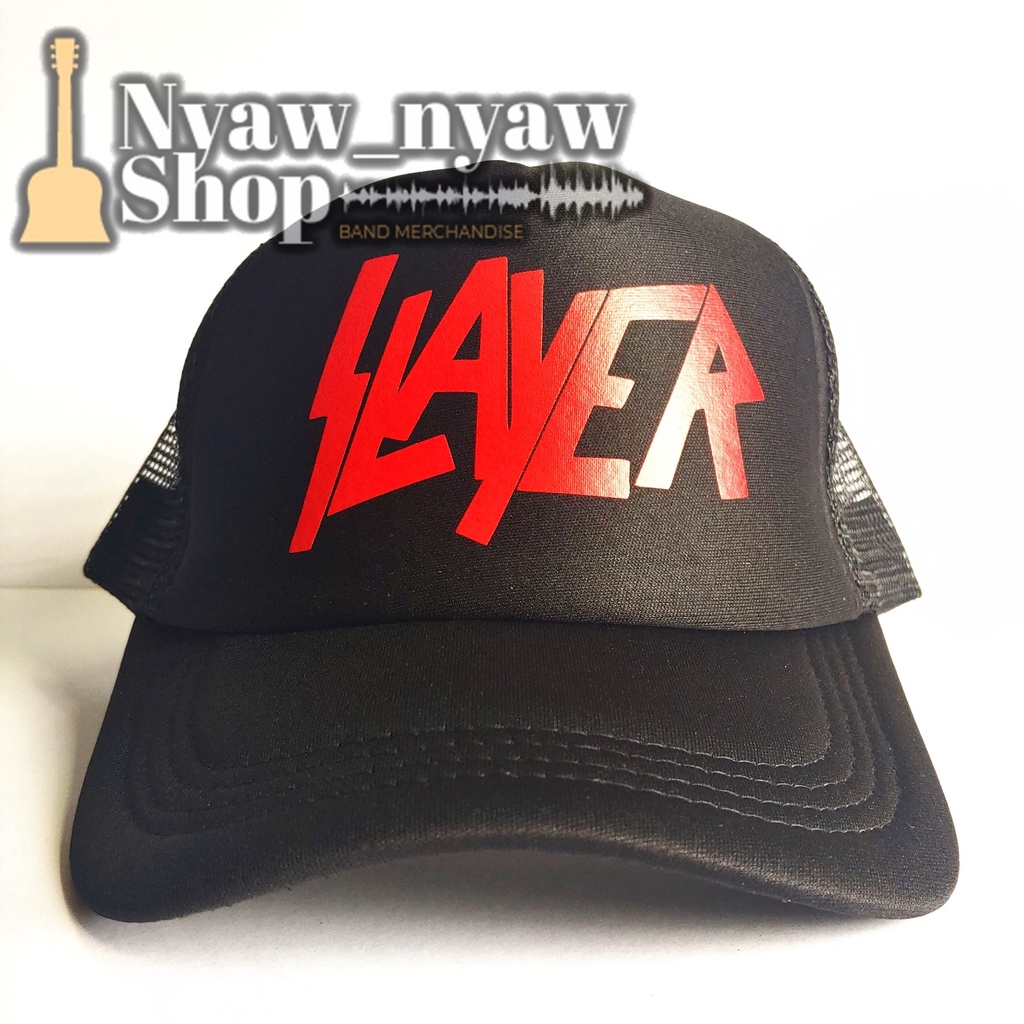 SLAYER BAND TRUCKER/ NET CAPS/ BLACK CAP | Shopee Philippines