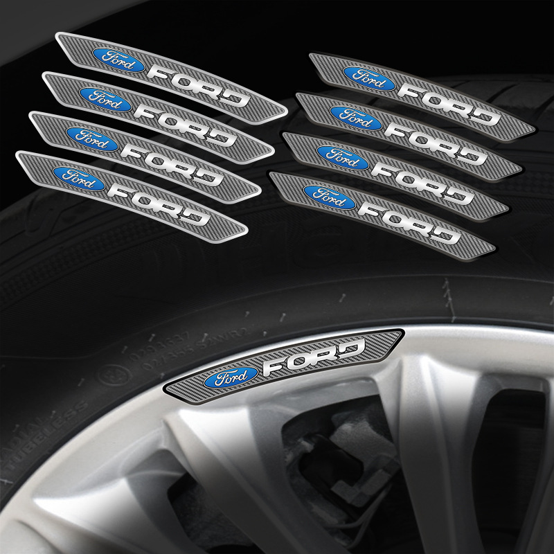 4Pcs Wheels Rims Racing Car Stickers For Ford Ranger Fiesta Focus ...