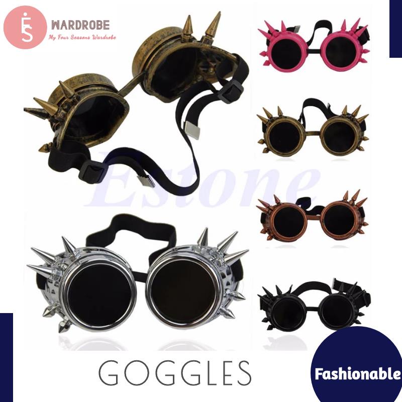 Vintage Retro Victorian Gothic Cosplay Rivet Steampunk Goggles Glasses ...