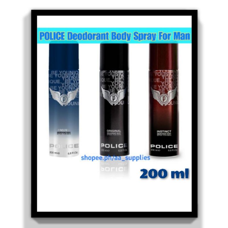 POLICE DEODORANT BODY SPRAY FOR MAN 200ML | Shopee Philippines
