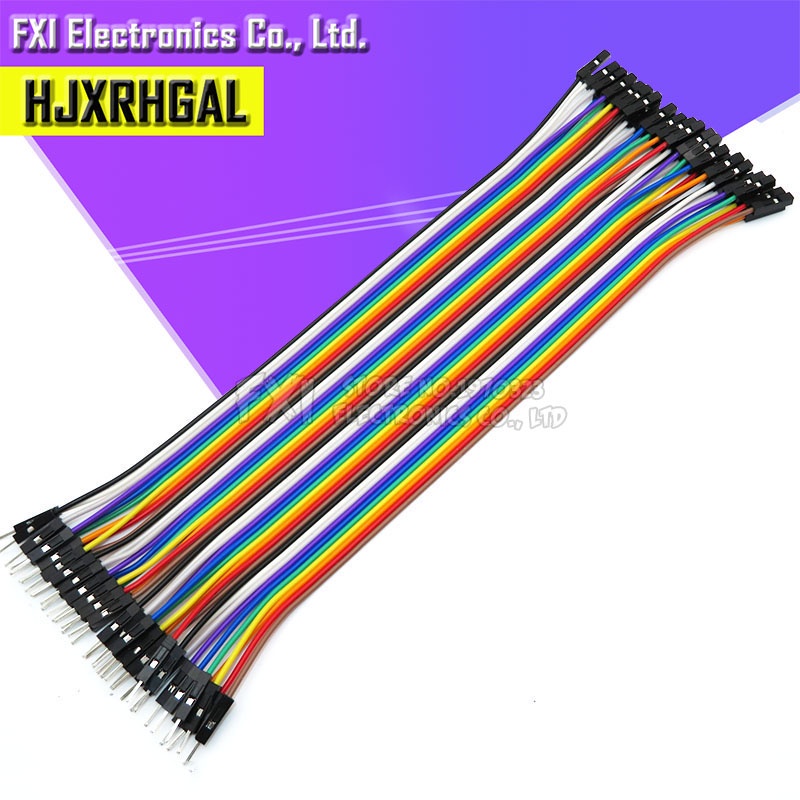 Dupont line 40pcs 20cm 2.54mm 1p-1p Pin Female to Male Color Breadboard ...