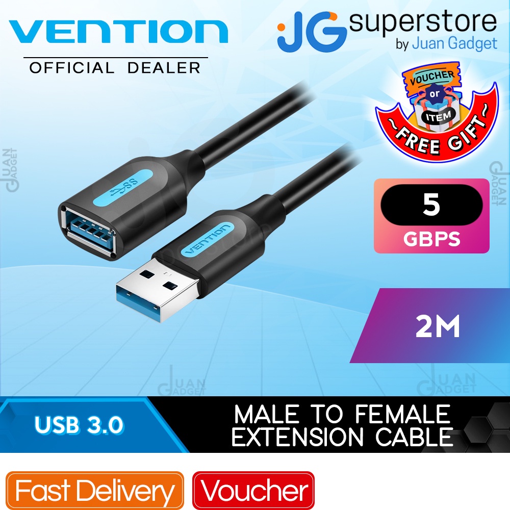 Vention USB 3.0 Extension Cable A Male to A Female 2m with 5Gbps Data ...