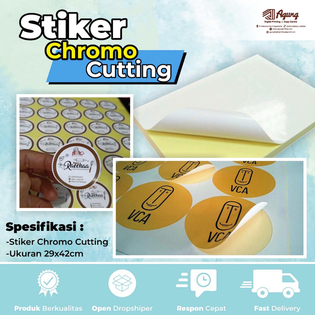 MINIMAL Print Sticker A3+ Chromo Custom Halfcut/Kisscut Food Label ...