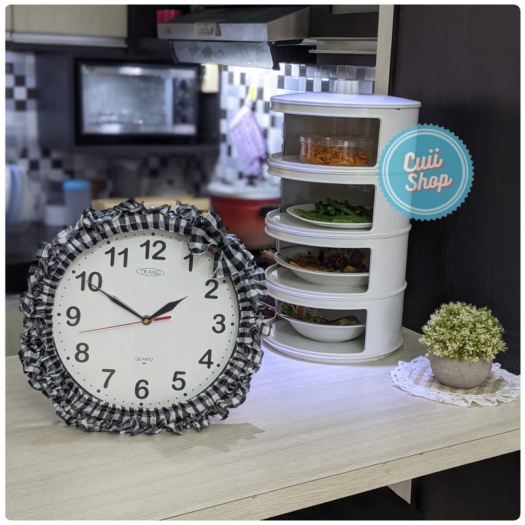 Korean Style Ruffle/WrinkleD WALL CLOCK HEADBAND/Cover with Gingham ...