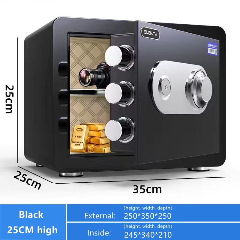 Safe Box Mechanical All Steel Fireproof Rustproof AntiTheft Cash 45cm ...