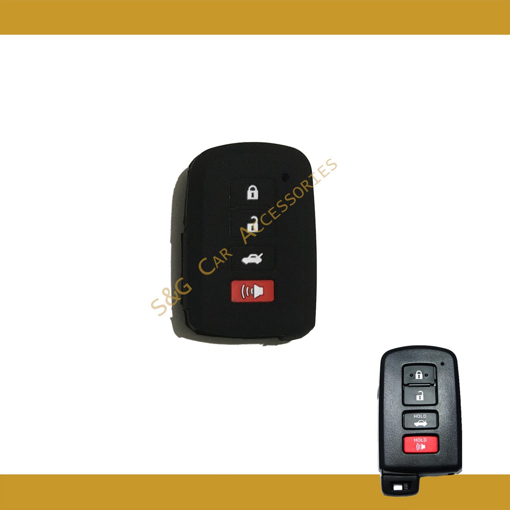 Silicone Smart Key Keyless Remote Cover for Toyota Corolla Altis [Black ...