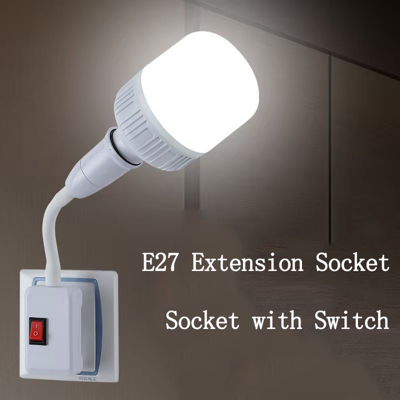 E27 Extension Socket Light Bulb Socket Bulb Socket with Switch Base ...