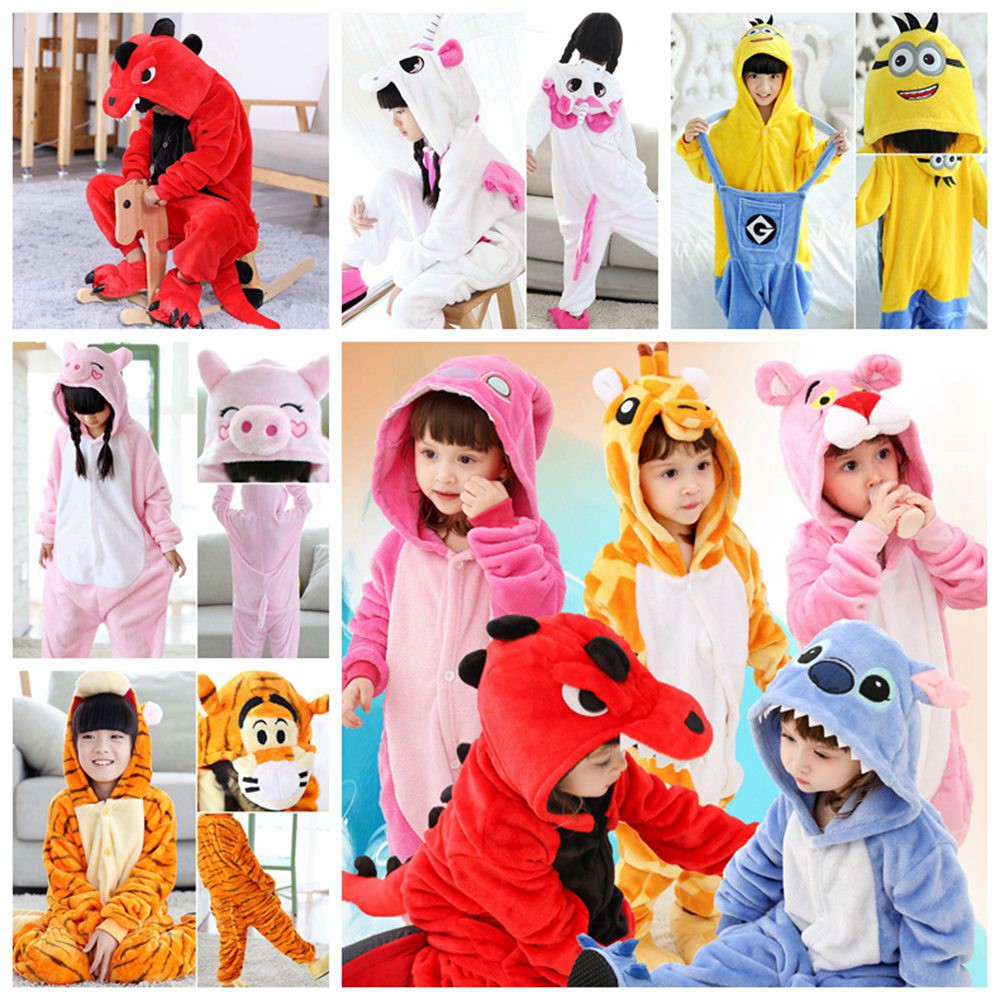 Cartoon Minions Stitch Onesie Pyjamas Baby Boy Pajamas Girl Pink ...