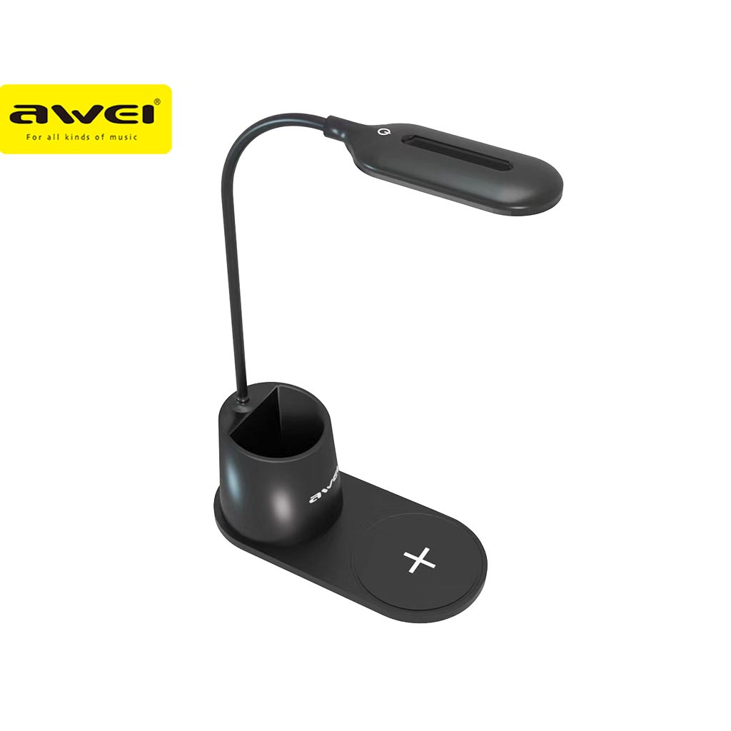 Awei W19 Wireless Charger Charging 3 Colors LED Pen Holder Lamp 360 ...
