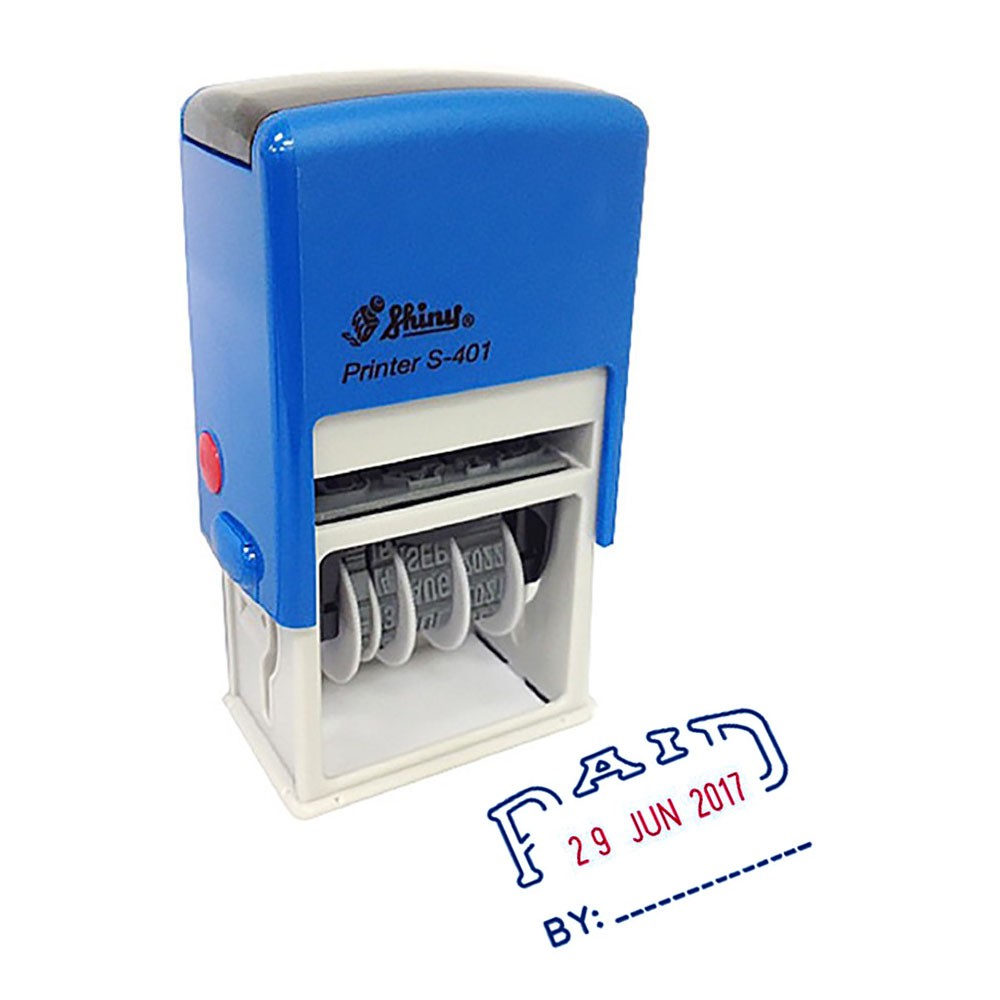 S-401 Date stamp with PAID, RECEIVED, and FAXED stamp, 2-ink colour ...