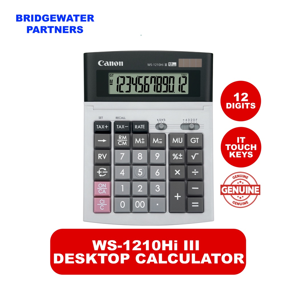 Canon WS-1210Hi III 12-Digits Desktop Calculator | Shopee Philippines