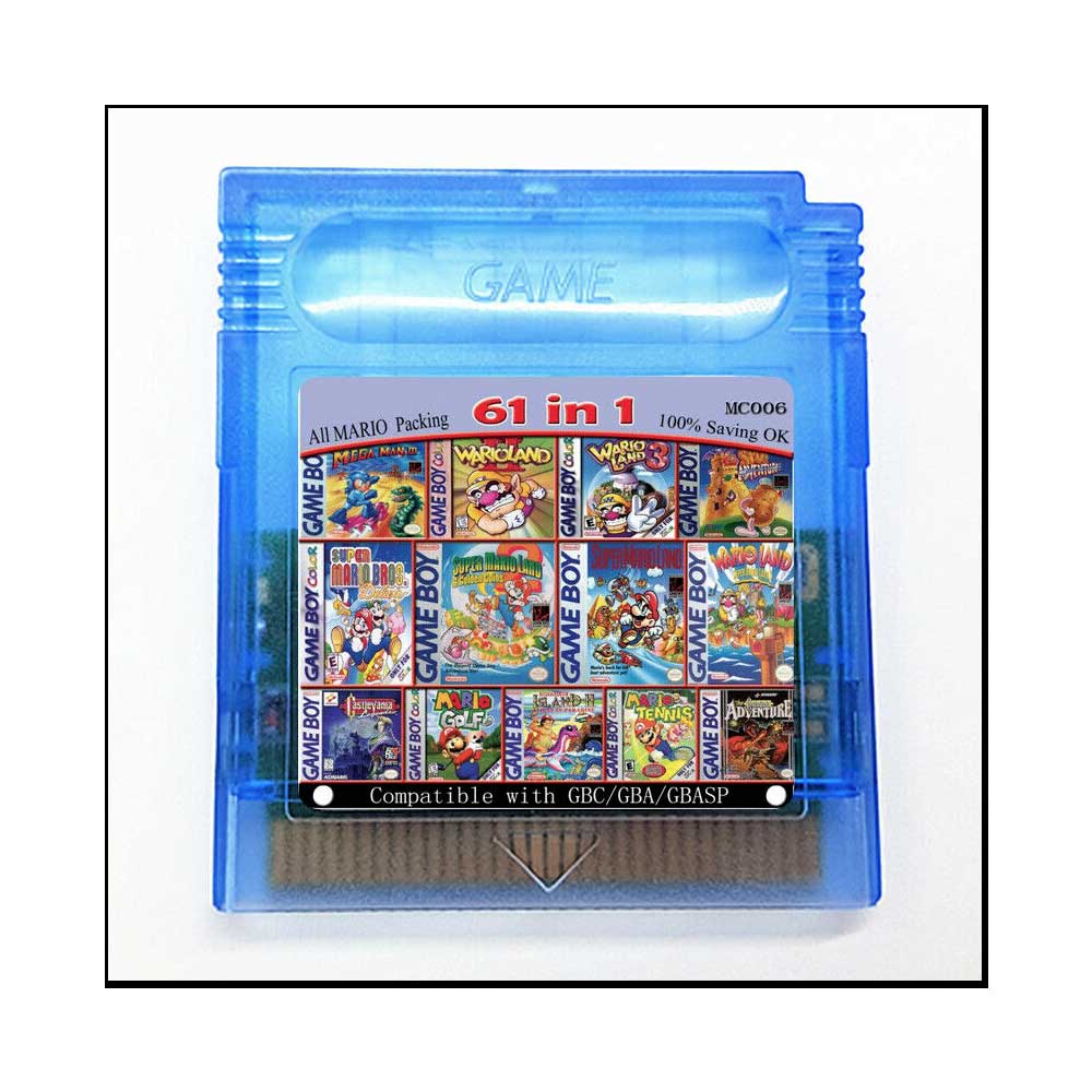 Game Boy Color cartridge 61 in 1 (multi cart for GameBoy, GBC) or 108 ...