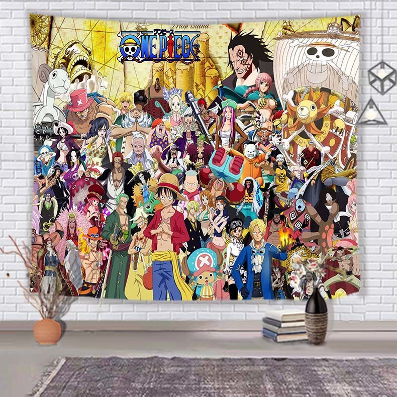 20styles One Piece Backdrop Tapestry Party Hanging Cloth Luffy Zoro Ace ...