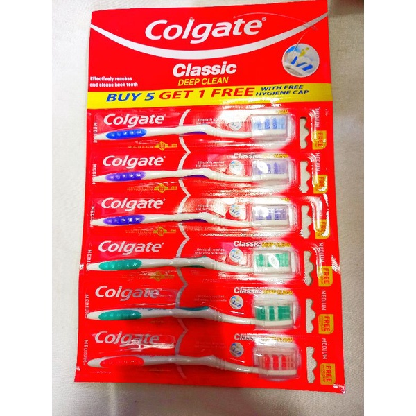 Colgate adult toothbrush w/ cap 5+1free | Shopee Philippines