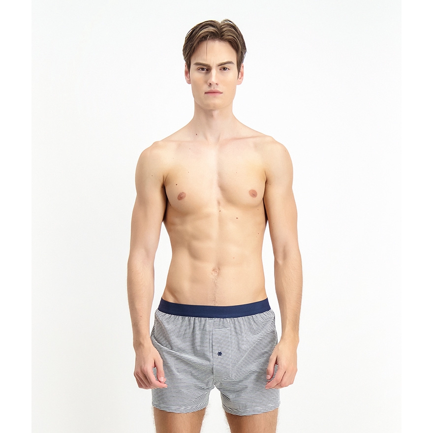 BENCH/ Striped Boxer Shorts - Light Gray With White | Shopee Philippines