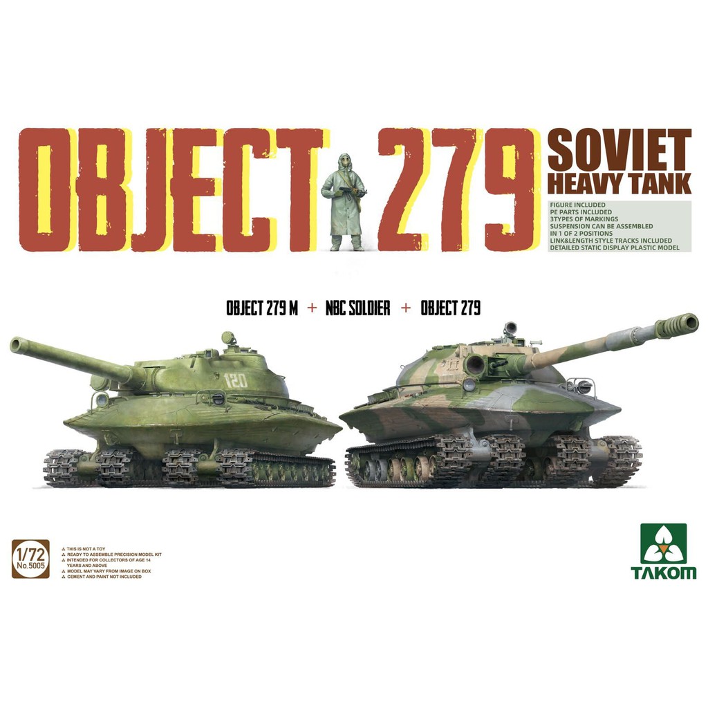 Assembled Model Plastic TAKOM Scale 1/72 Object 279 /M NBC Soldier ...