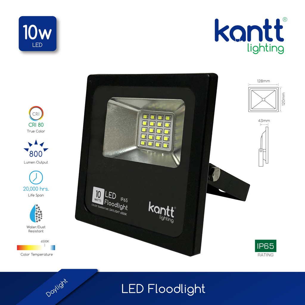 Kantt Lighting Daylight LED Waterproof Floodlight (IP65) - 10W / 20W ...