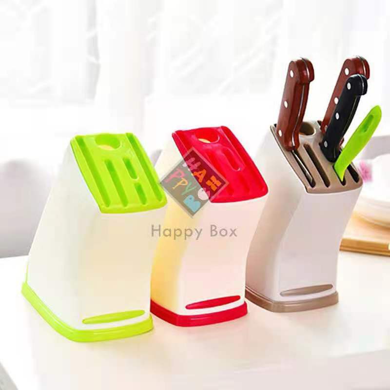 Plastic and Wood Stand Knife Holder Block Storage Rack Kitchen DJ-01 ...