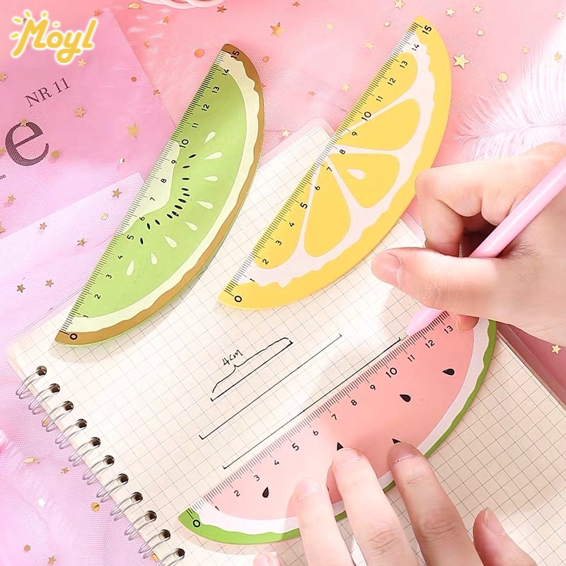 [New Arrival] Cartoon Fruit 15cm Wooden Ruler Korean Creative ...
