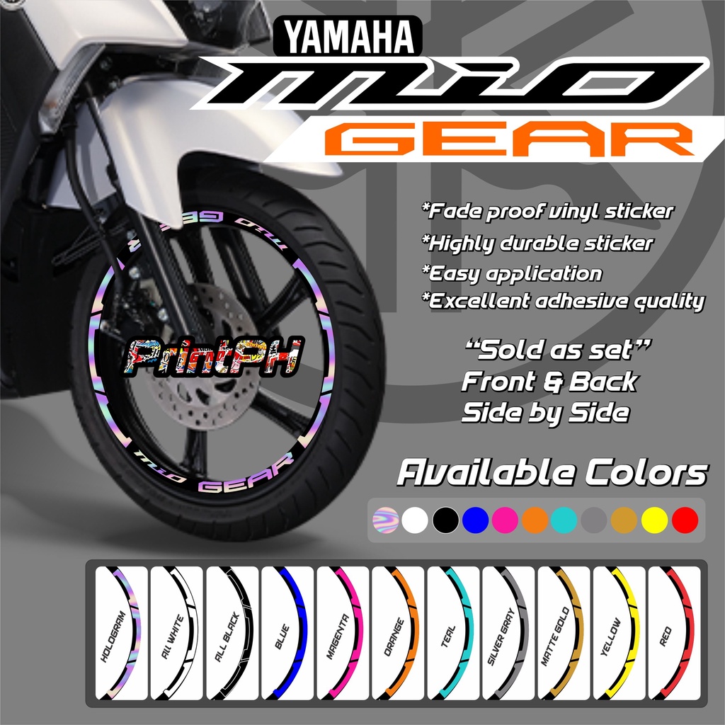 Yamaha Mio Gear Mag Decals Sticker Front & Back Side by Side Complete ...
