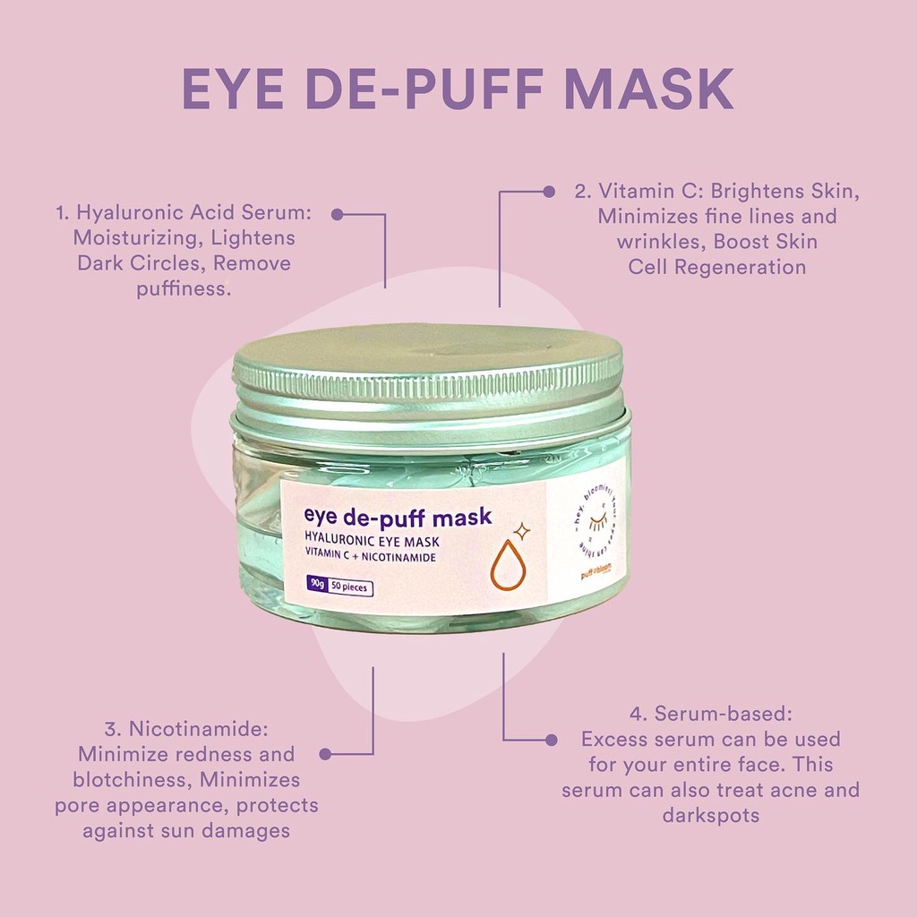 Puff & Bloom Eye De-Puff Hyaluronic Eye Mask With Vitamin C ...