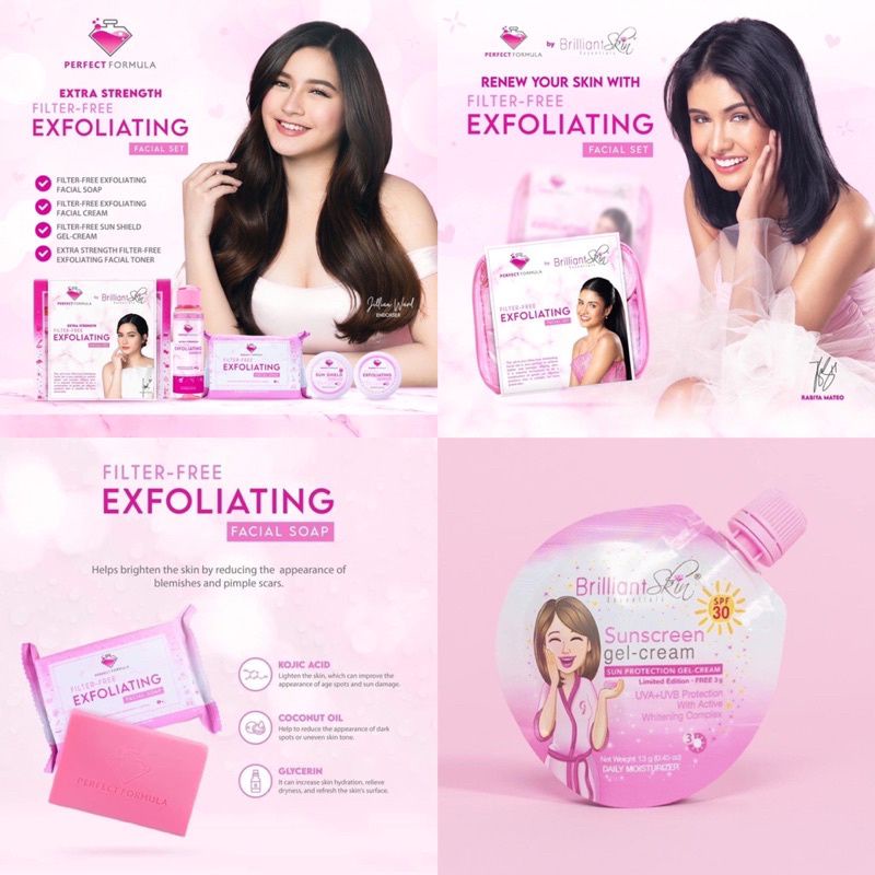 ORIGINAL brilliant expoliating facial set/Sunscreen gel cream ...