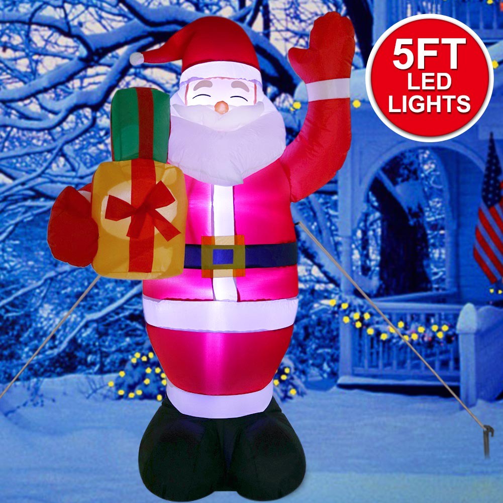 6ft Inflatable Santa Claus Christmas Decor Toys Air Pump Glowing ...